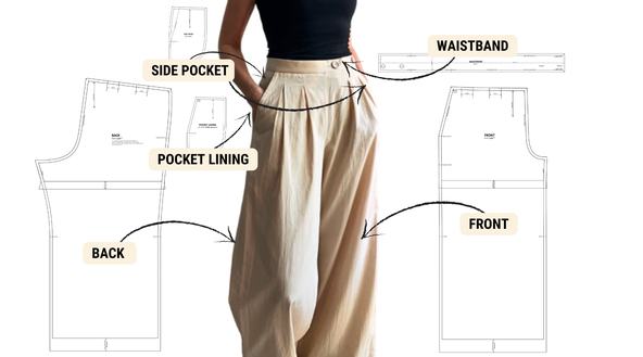 MONACO Pants Sewing Pattern – Wide-Leg High-Waist Trousers, Easy PDF ...